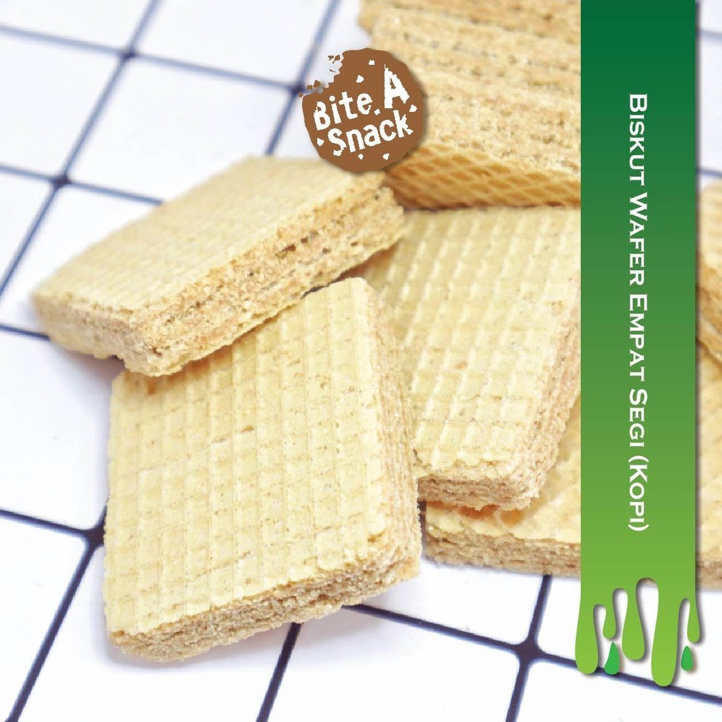 HALAL Biskut Wafer Empat Segi (Coffee) | Square Wafer Biscuits (Coffee ...