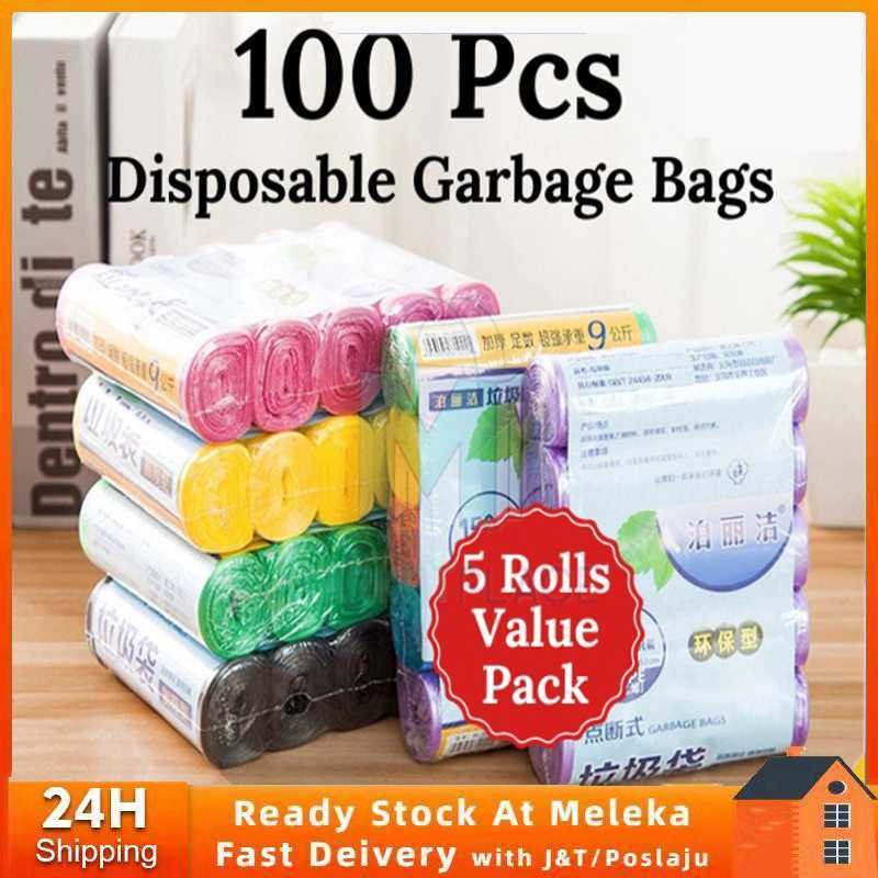 🔥100pcs Garbage Bags 45*50cm Plastik Sampah Garbage Bags For Home Waste ...