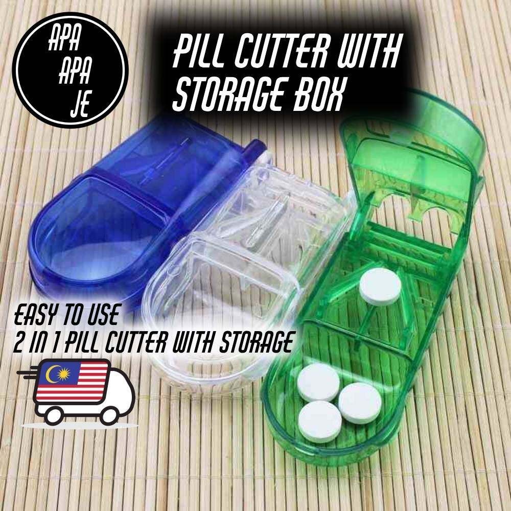 Medicine Pill Cutter Box Dispenser Compartment Box/Tablet Separator ...