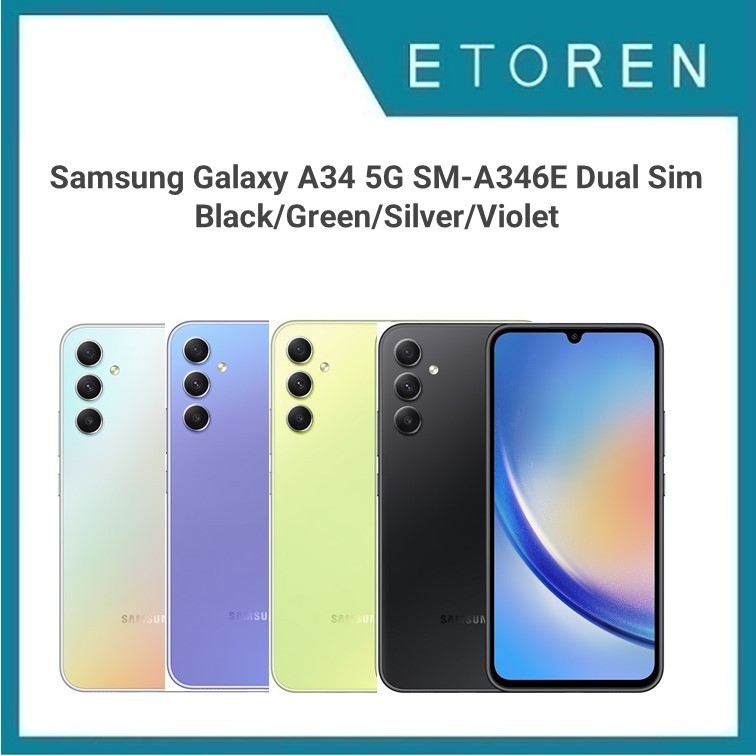 Samsung Galaxy A34 5G SM-A346E Dual Sim 128GB Black/Green/Silver/Violet ...