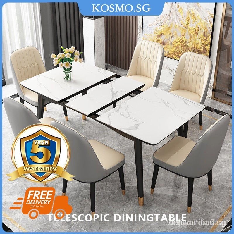【In stock】Sintered Stone Dining Table Set Extendable Dining Table ong ...