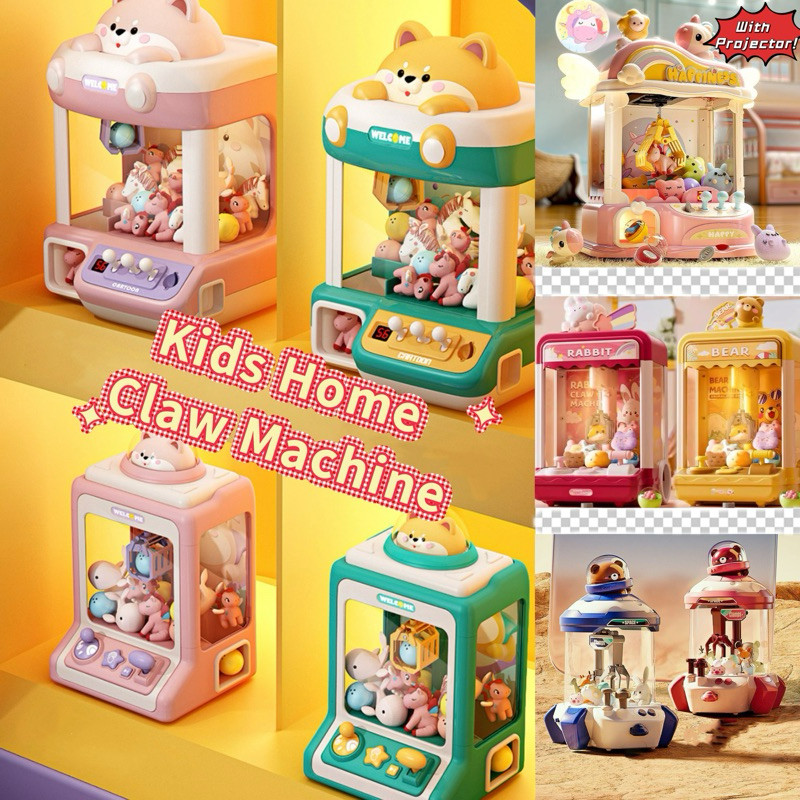 🐳Kids Claw Machine Mini Auto Claw Machine Toy Grabber Clamping Clipping ...