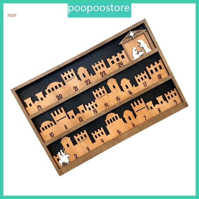 POOP Christmas Countdowns Calendar With 3D Nativity Scene for Office ...