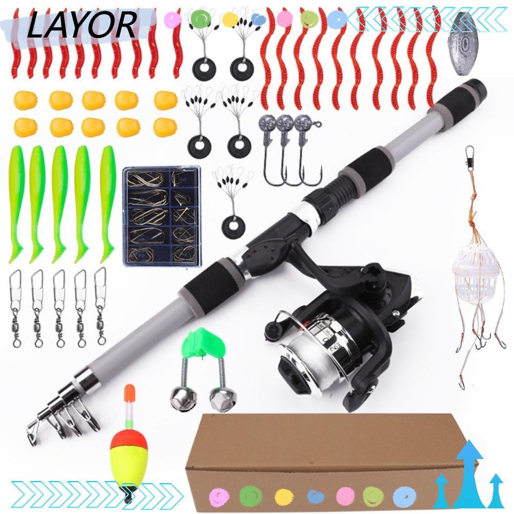 LAY 1.8M Fishing Rod Full Kits, Spincast Fishing Reel Casting Rod ...