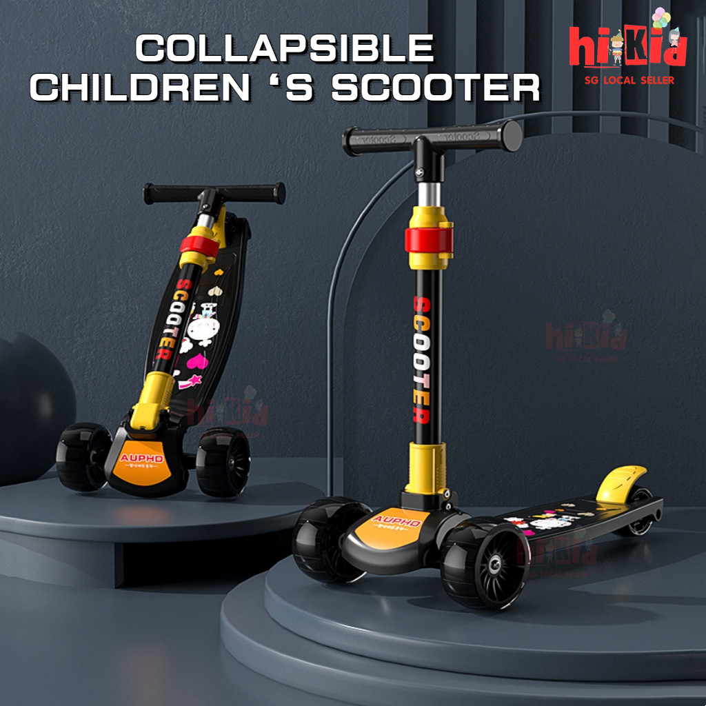 [SG Seller]Children's Scooter 3 Wheels Foldable Kick Scooter Children's ...