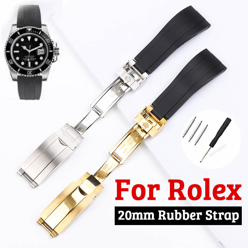Soft Silicone Watch Strap 20mm for Rolex GMT Daytona Submariner Nature ...