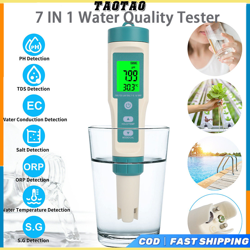 7-in-1 Water Quality Tester TDS/PH/TEMP PH Meter Multi-parameter with ...