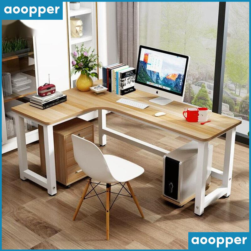 L-shaped Desk Corner Study Table Corner Home Computer Desk Office Study ...