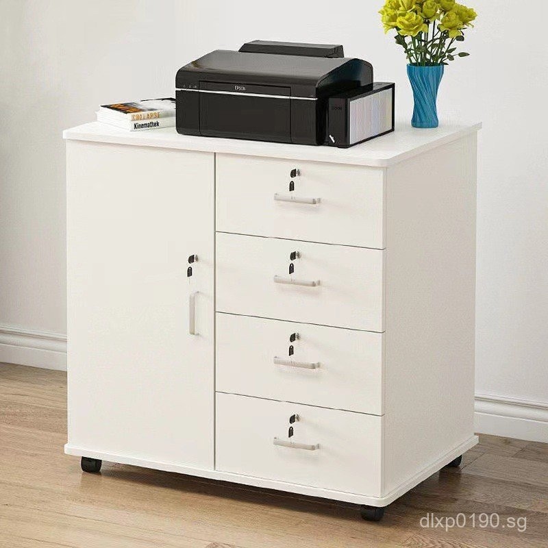 Lockable Low Cabinet Storage Solid Wood Floor-standing Office Under ...