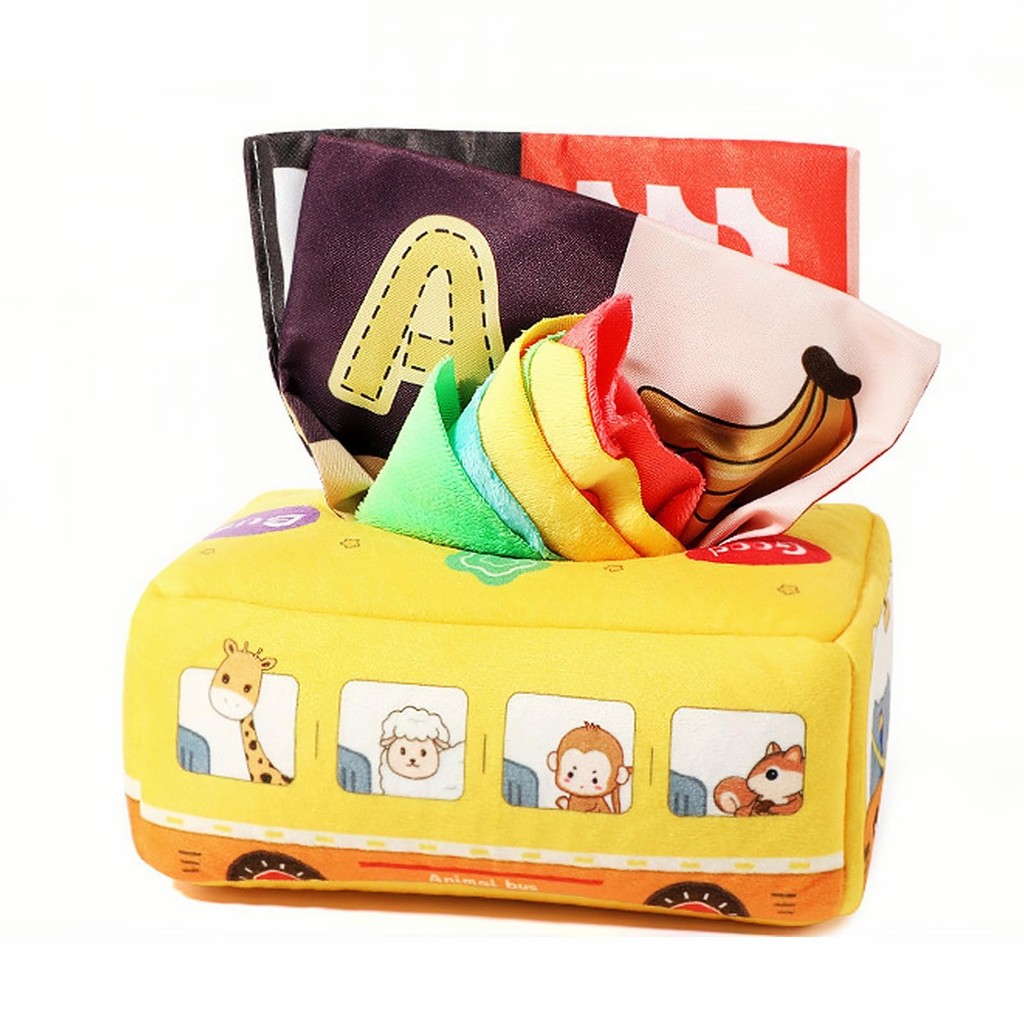 Soft Fabric Tissue Box Toy - Montessori Inspired Sensory Play for Kids ...