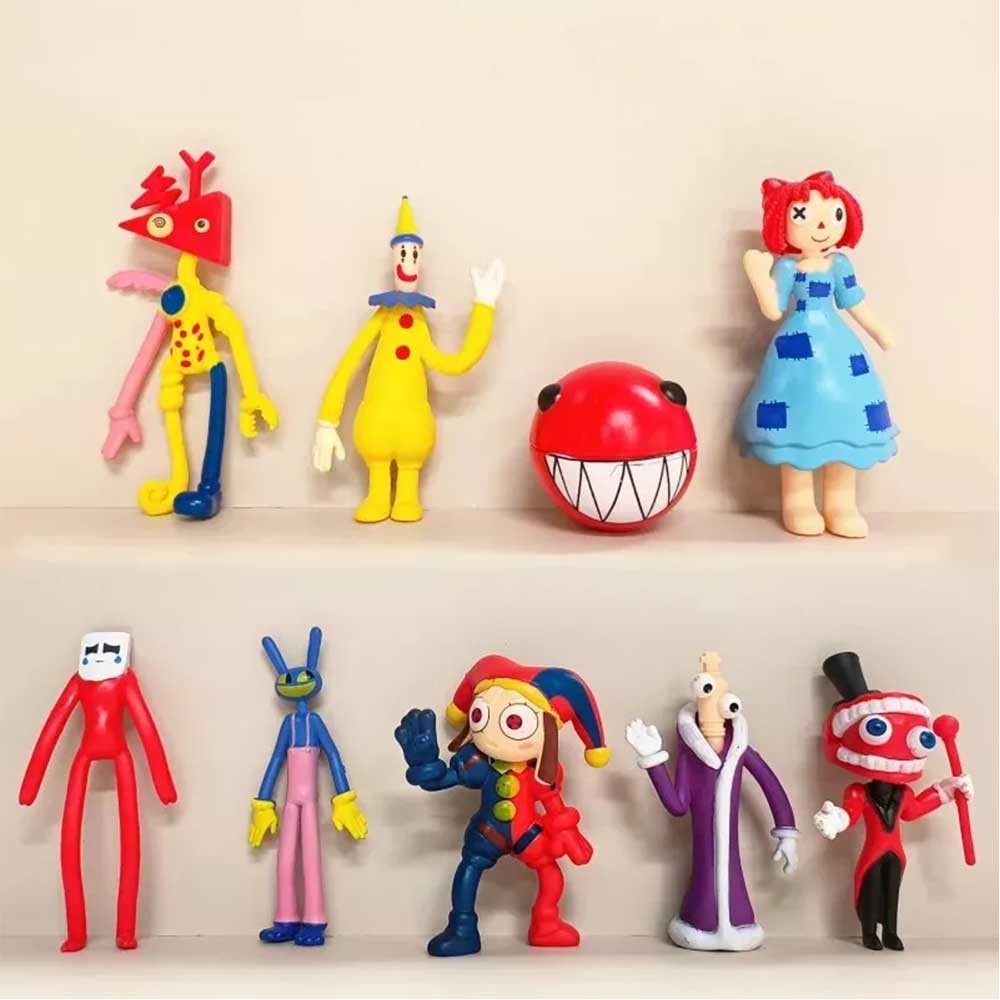 9Pcs The Amazing Digital Circus Anime Action Figures Circus Scary Pomni ...
