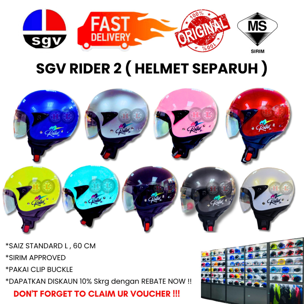 SGV RIDER 2 HELMET STENG DEWASA (Topi Keledar SGV Raider 2)-Sgv Helmet ...