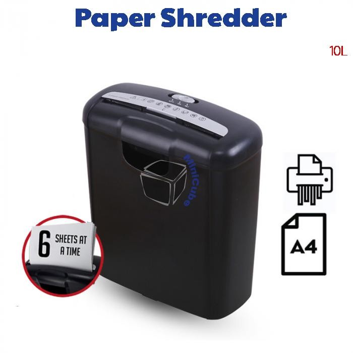 Heavy Duty 6 Sheet Strip Cut Paper Shredder 10L Waste Basket | Shopee ...
