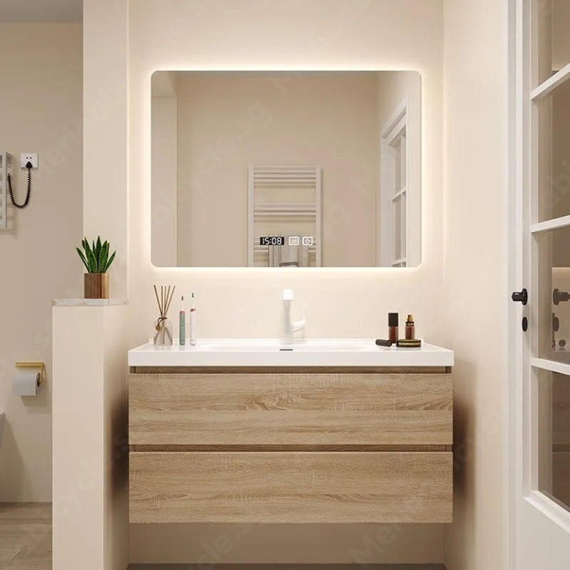Bathroom Cabinet Minimalist Integrated Mirror Combination Ceramic ...