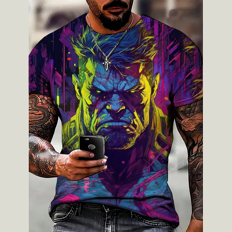 New Summer Disney Marvel Hulk Boy Fitness Short Sleeve 3D Printed T ...