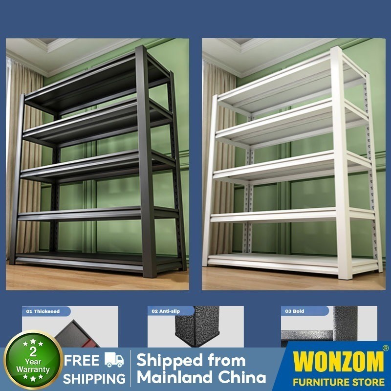 WONZOM Boltless Rack Anti-Rust Metal Shelf Rack Heavy Duty 3-5 Tiers ...
