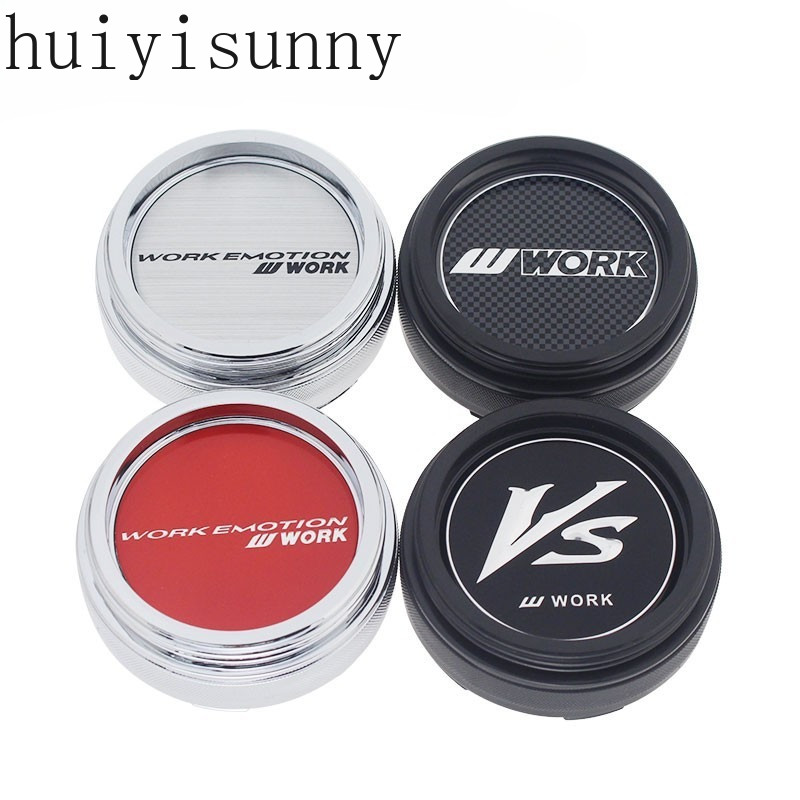 HYS 4pcs 60/56mm clip work emotion emblem wheel center cap work vs logo ...
