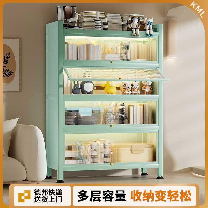 Steel Bookcase with Door Dust-Proof Bookshelf Simple Modern Iron ...