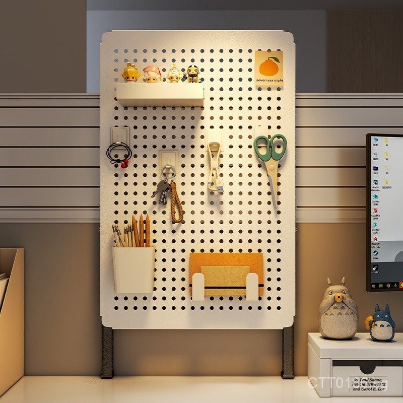 Storage Organizer Desk Desktop Shelf Pegboard Workstation Computer Desk ...