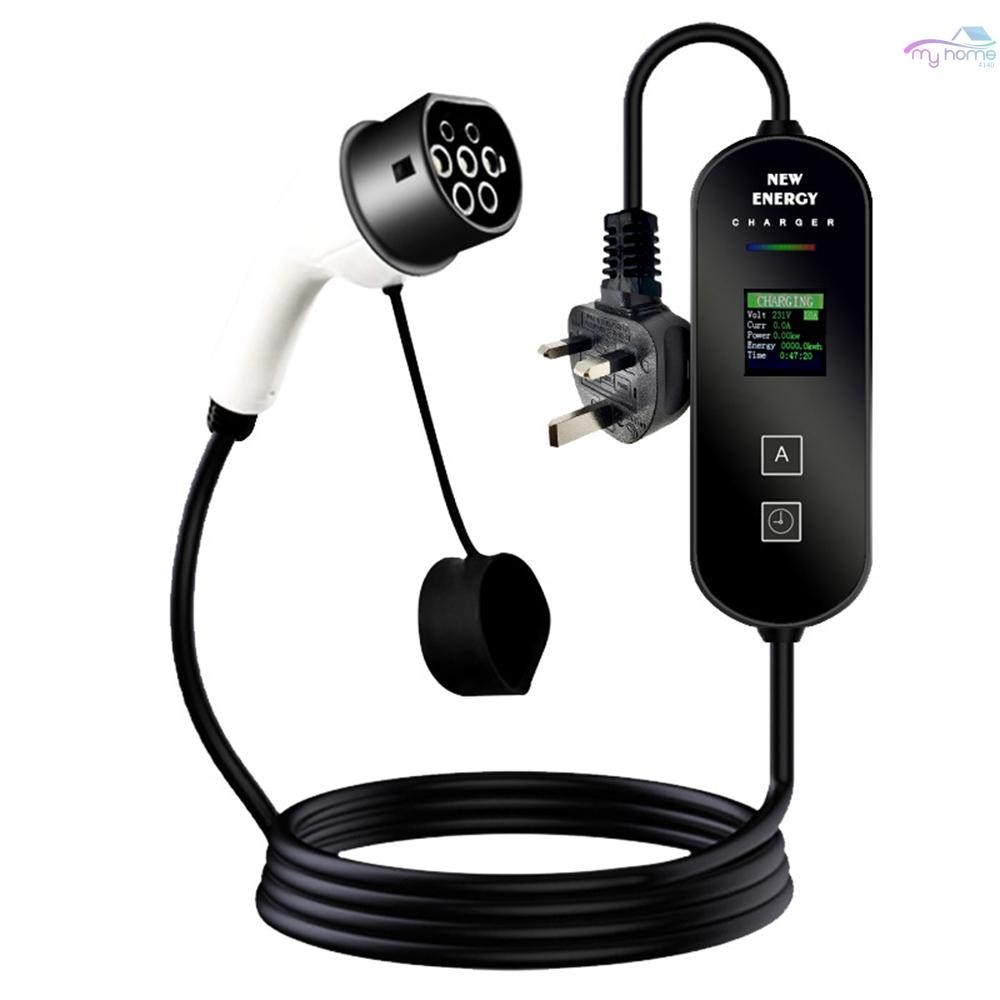 EV Charger, 16A 3.5KW Portable Electric Vehicle Charger with LED Screen ...