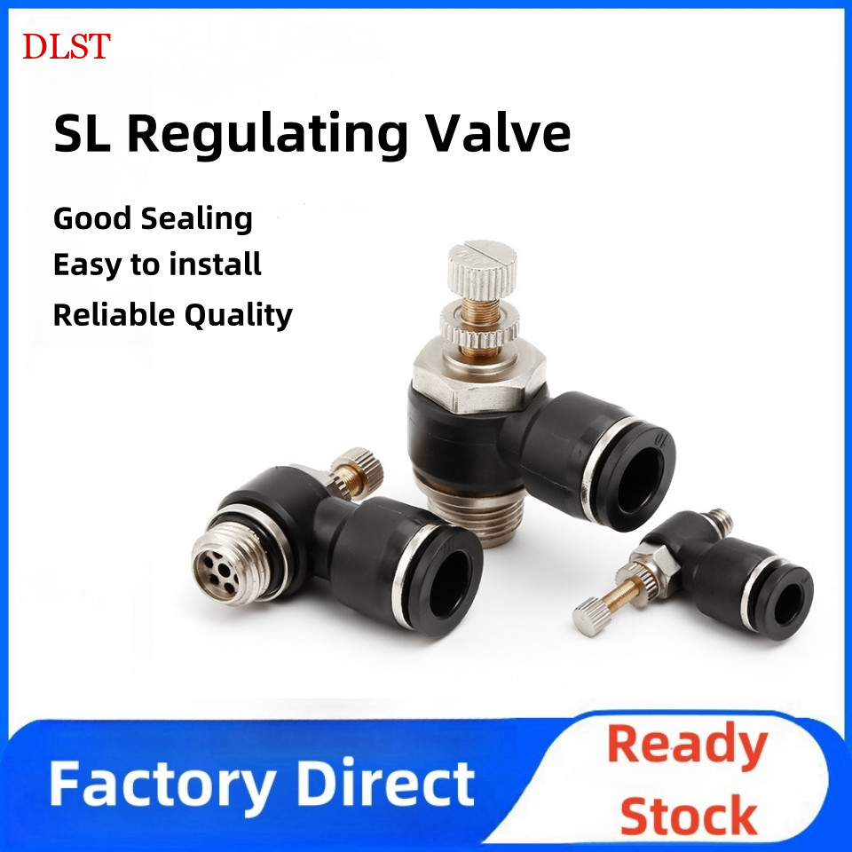 Ready Baking Pneumatic Trachea Quick Connector Throttle Valve Speed Regulating Valve SL4 6 8 10 ...