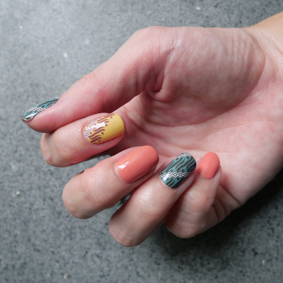 Rainbow Parang (Nodspark x YeoMama Batik) Nail Wrap Manicure | Shopee ...