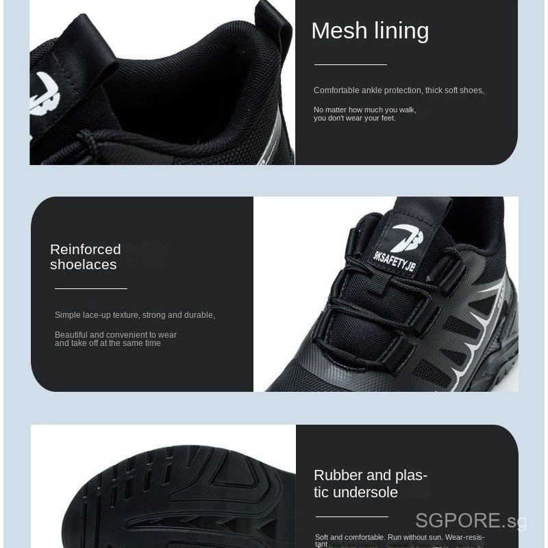 Breathable Men's Women's Safety Shoes Anti-smashing Anti-piercing Steel ...