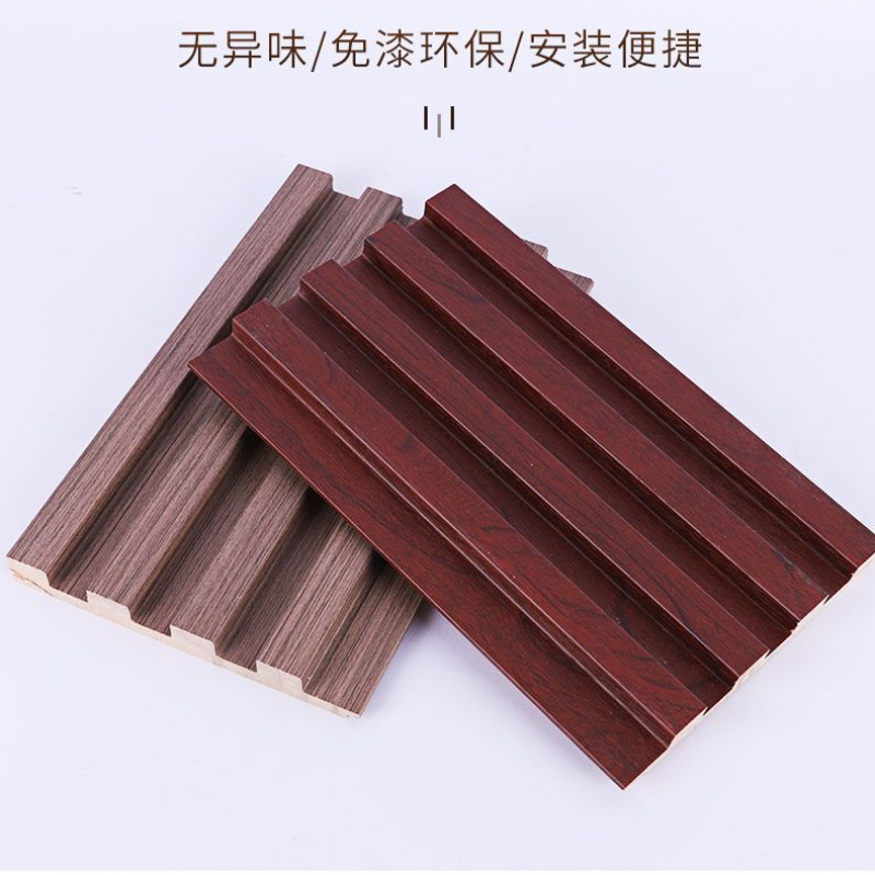 Solid wood TV background wall seamless wall panel solid wood grille new ...