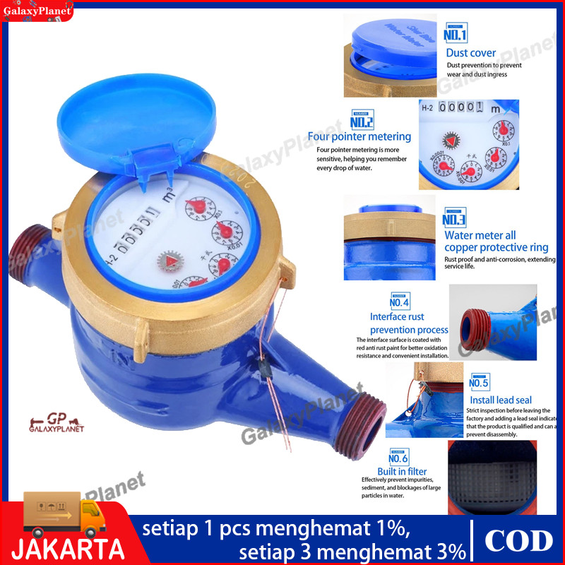 1/2" Needle Water Meter SNI PDAM Water Meter Iron Body / 1/2'' inch ...