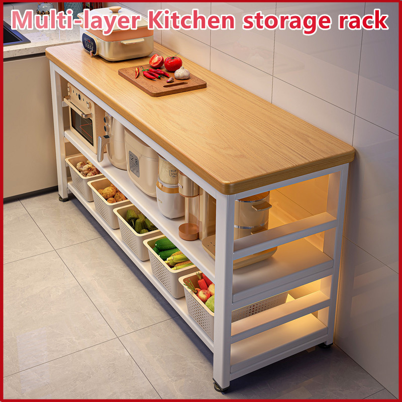 Multi-layer Kitchen storage rack Locker microwave pot storage rack ...