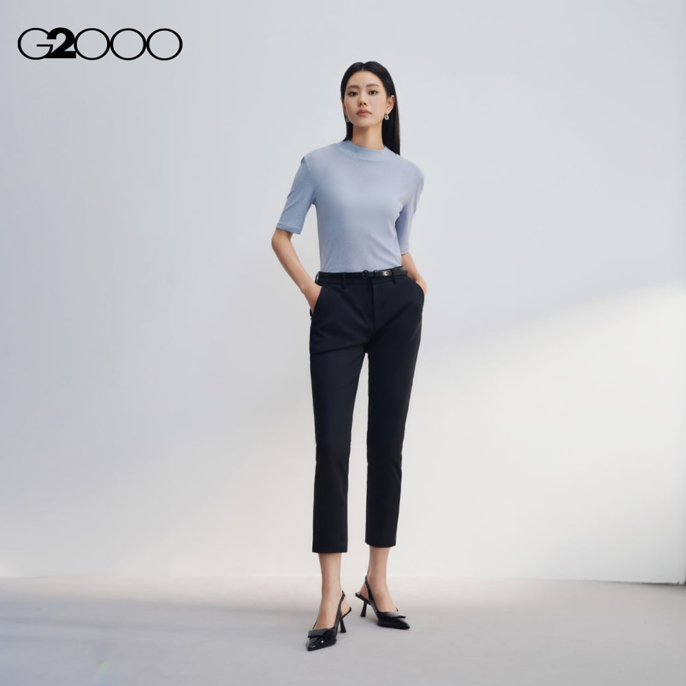 G2000 Mock Neck Jacquard Short Sleeve Tee | Shopee Singapore