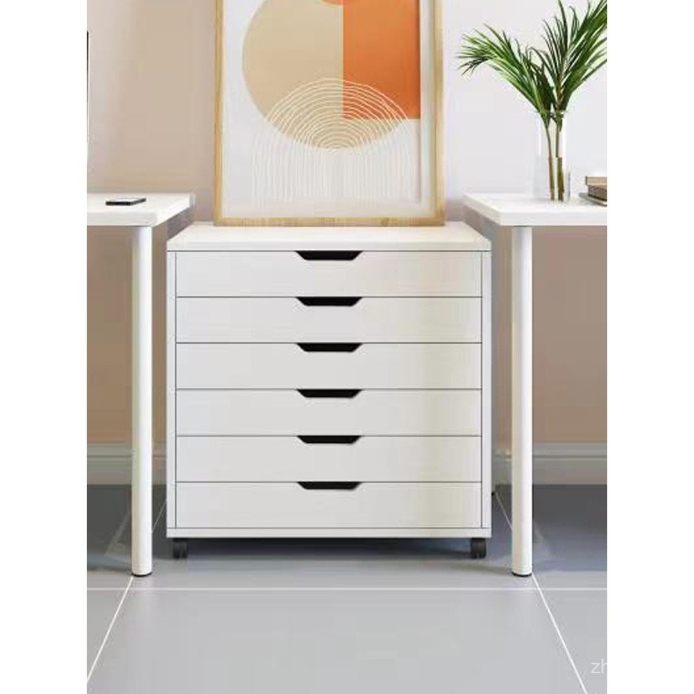 Simple E0Movable Drawer Cabinet with Wheels Storage Cabinet Six-Drawer ...