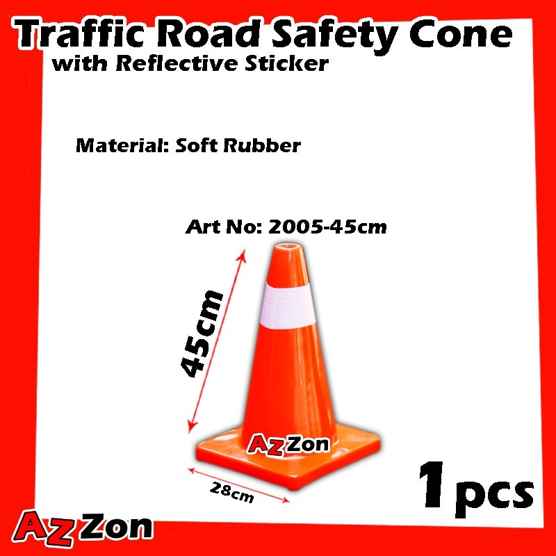Rubber Traffic Road Safety Cone with Reflective Sticker Heavy Duty Cone ...
