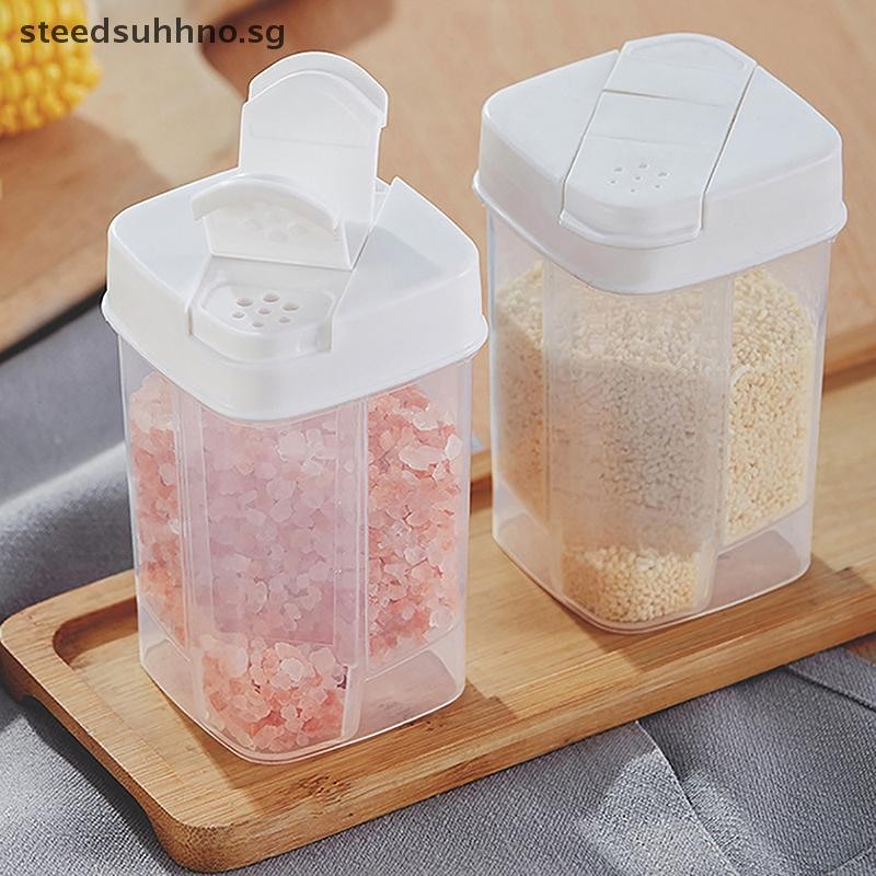 STE Double Lids Seasoning Container Plastic Dispenser Sealed ...
