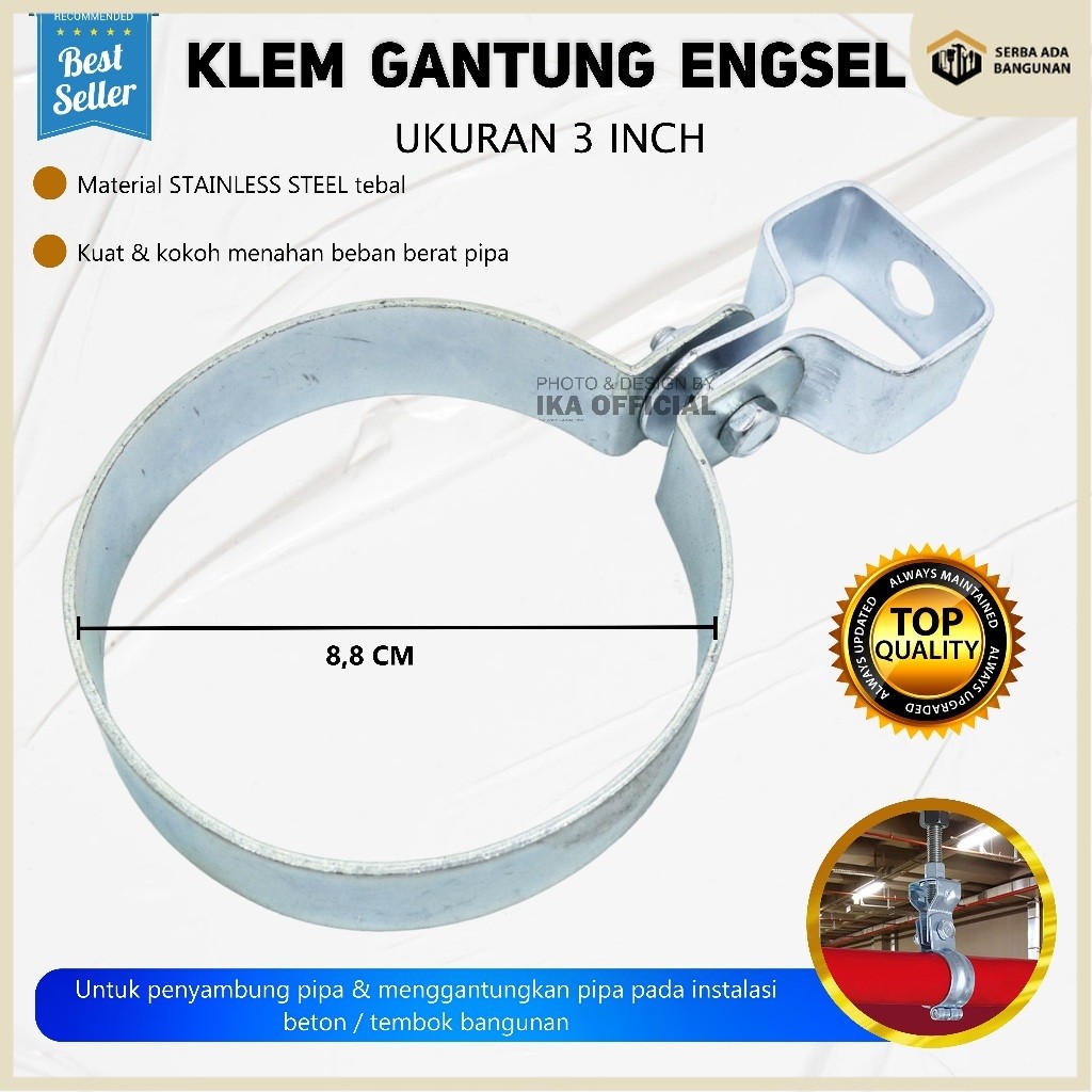 3" hanging clamp (plain) | Hanger clamp 3 inch hanging pipe clamp ...