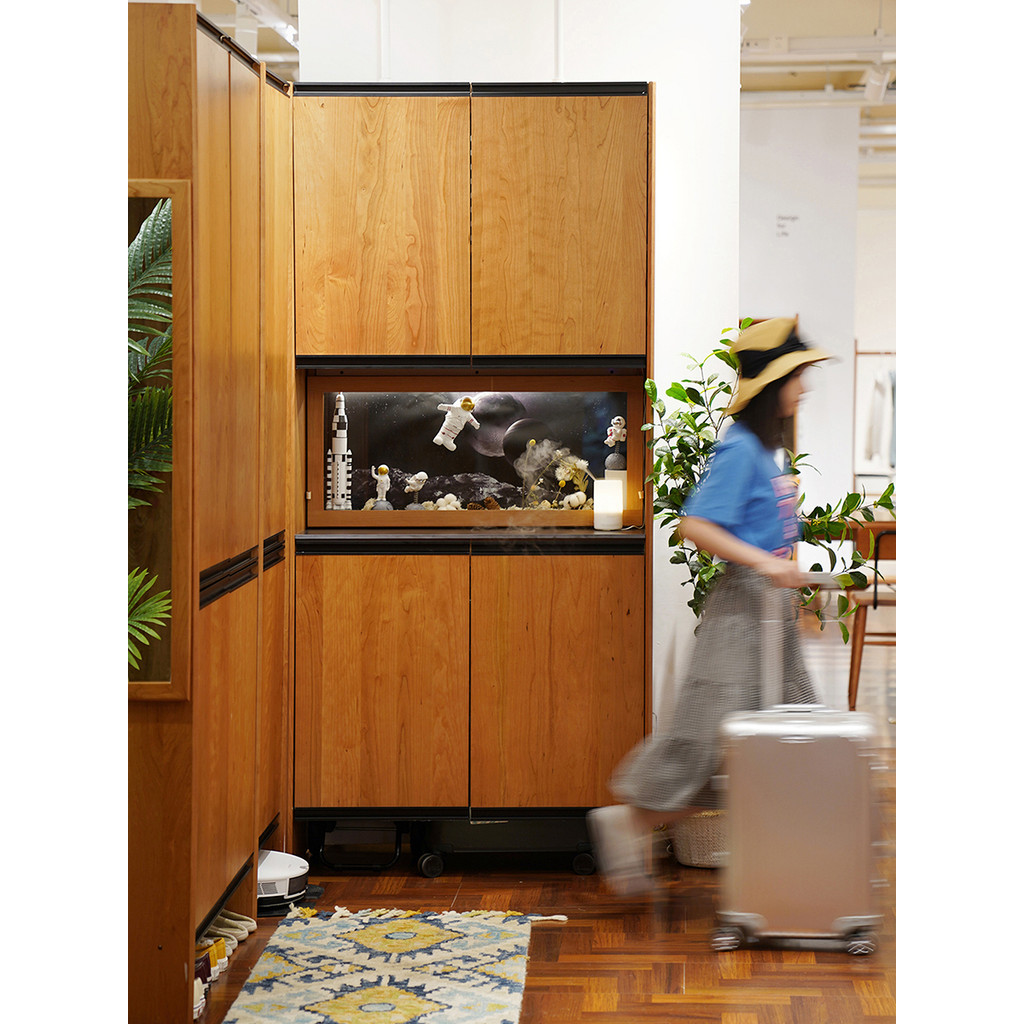 Nordic Japanese Style Solid Wood Shoe Cabinet for Home Entrance Simple ...