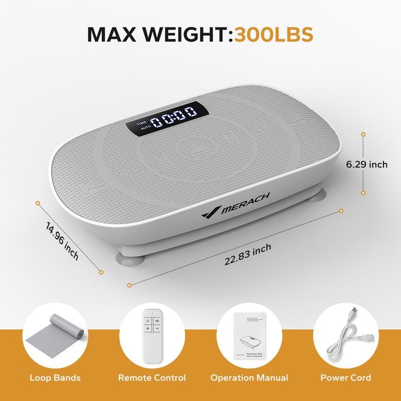 MERACH Vibration Plate Exercise Machine, Lymphatic Drainage Machine ...