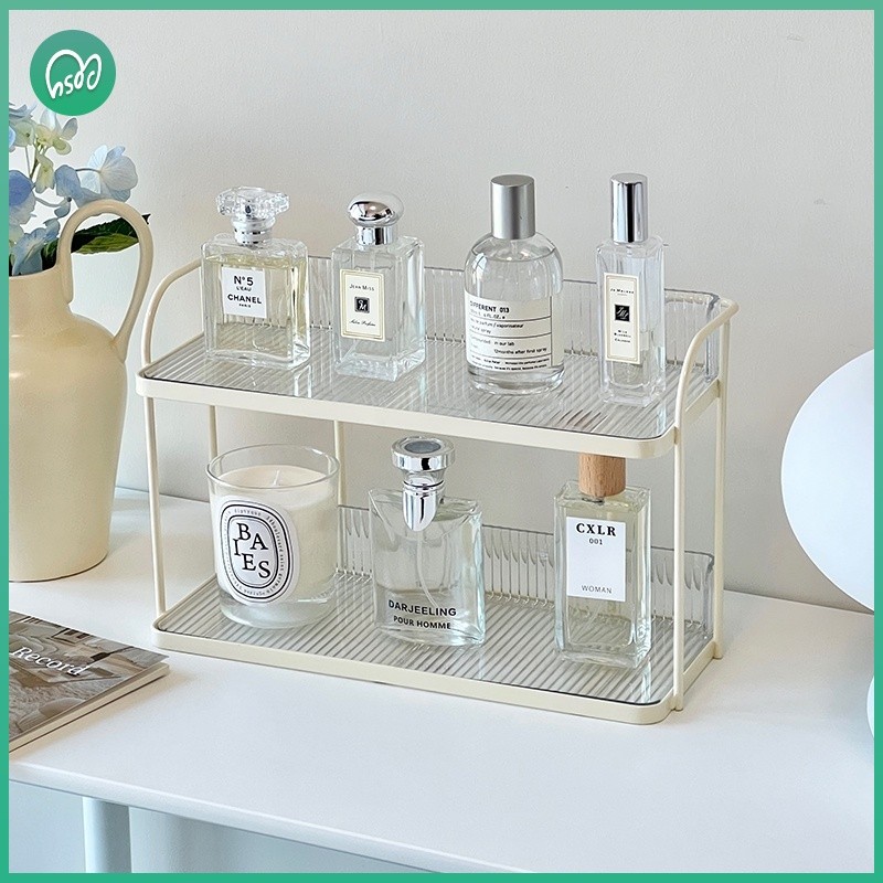 Desktop organiser storage rack | Double layer transparent acrylic ...