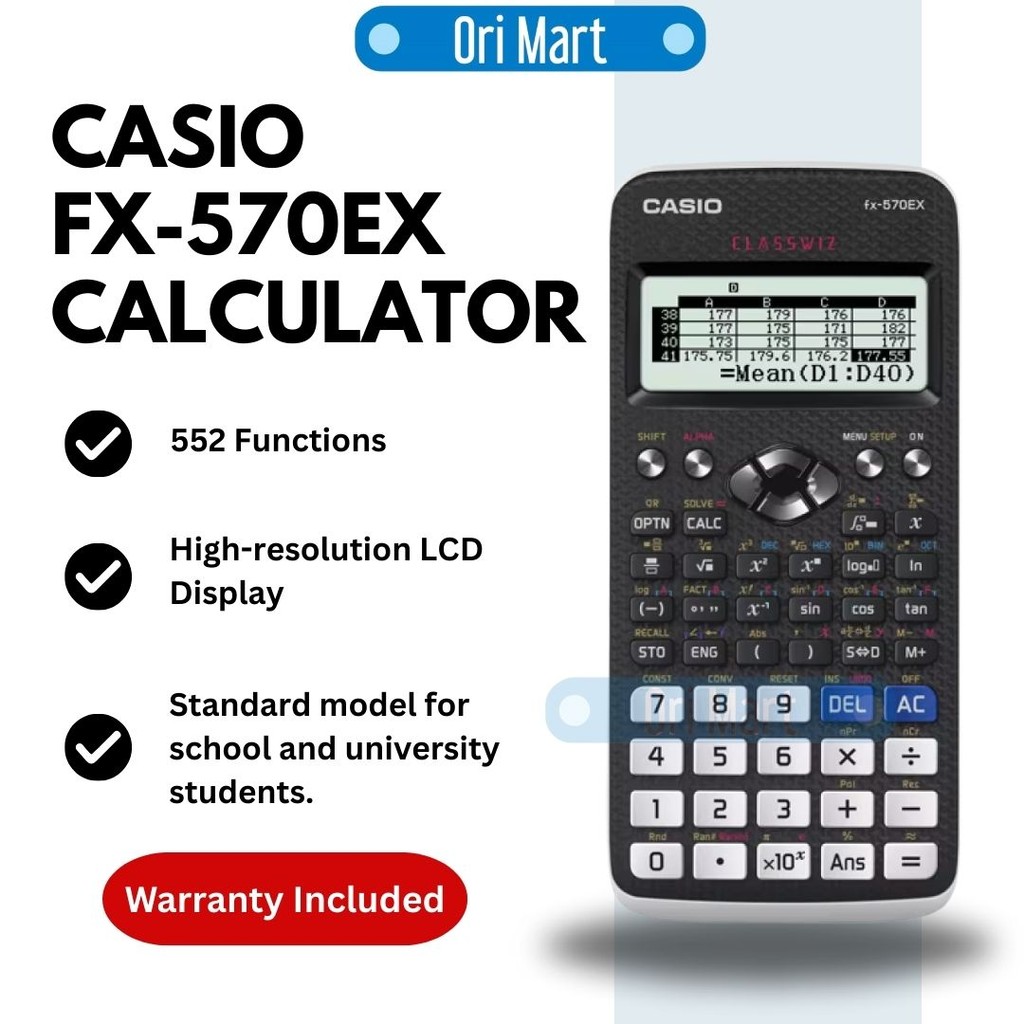 CASIO FX-570EX Calculator Scientific Calculator Student Kalkulator ...