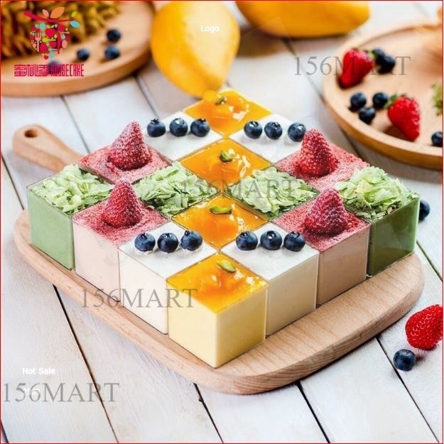 10-50 Square mica cups for cold cakes, mousse cakes, tiramisu, panna ...