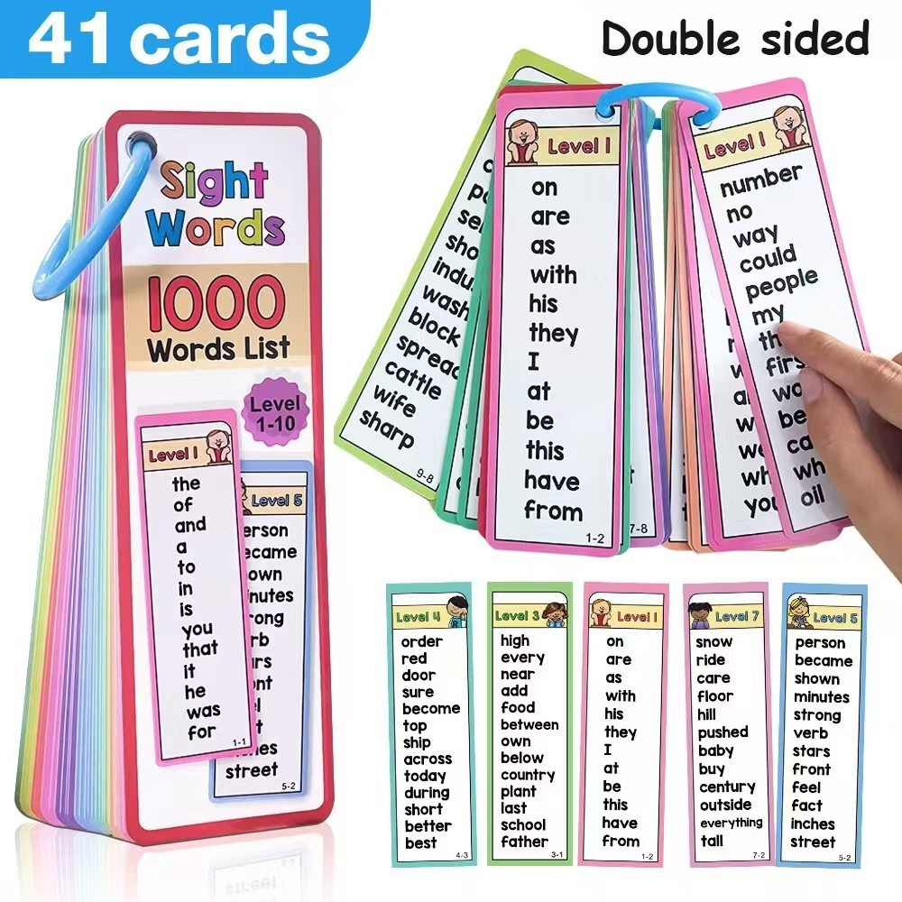 1000 English Sight Words Flashcards 41 cards Dolch Sight Word,High ...