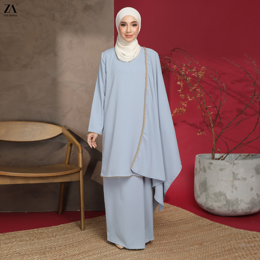 Zoe ARISSA [FREE SELENDANG] Maharani Kurung Raya 2025 Modern Kurung Pahang Plain Clothes Long ...