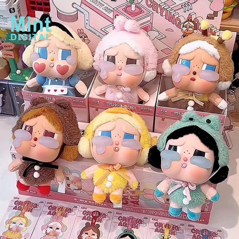 CRYBABY High quality Tears Bun Clothed Glue Face Plush Doll Blind Box ...