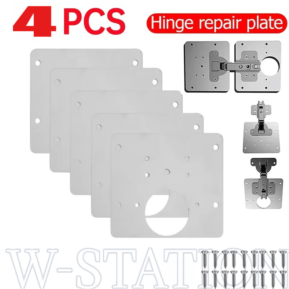 Cabinet Hinge Repair Plate Kits - Stainless Steel Door Hinges - Hinge ...
