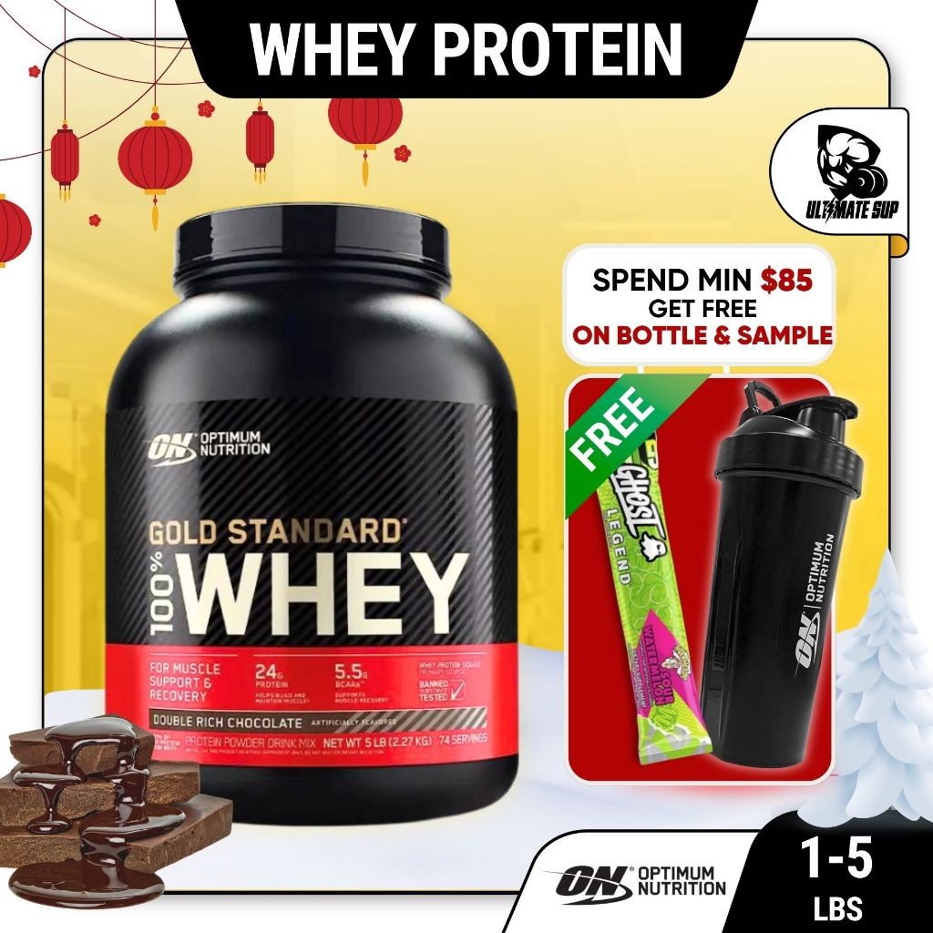 Optimum Nutrition, Gold Standard, 100% Whey Protein Powder, 2lbs (907g ) / 5 lbs (2.27 kg) / 10 ...