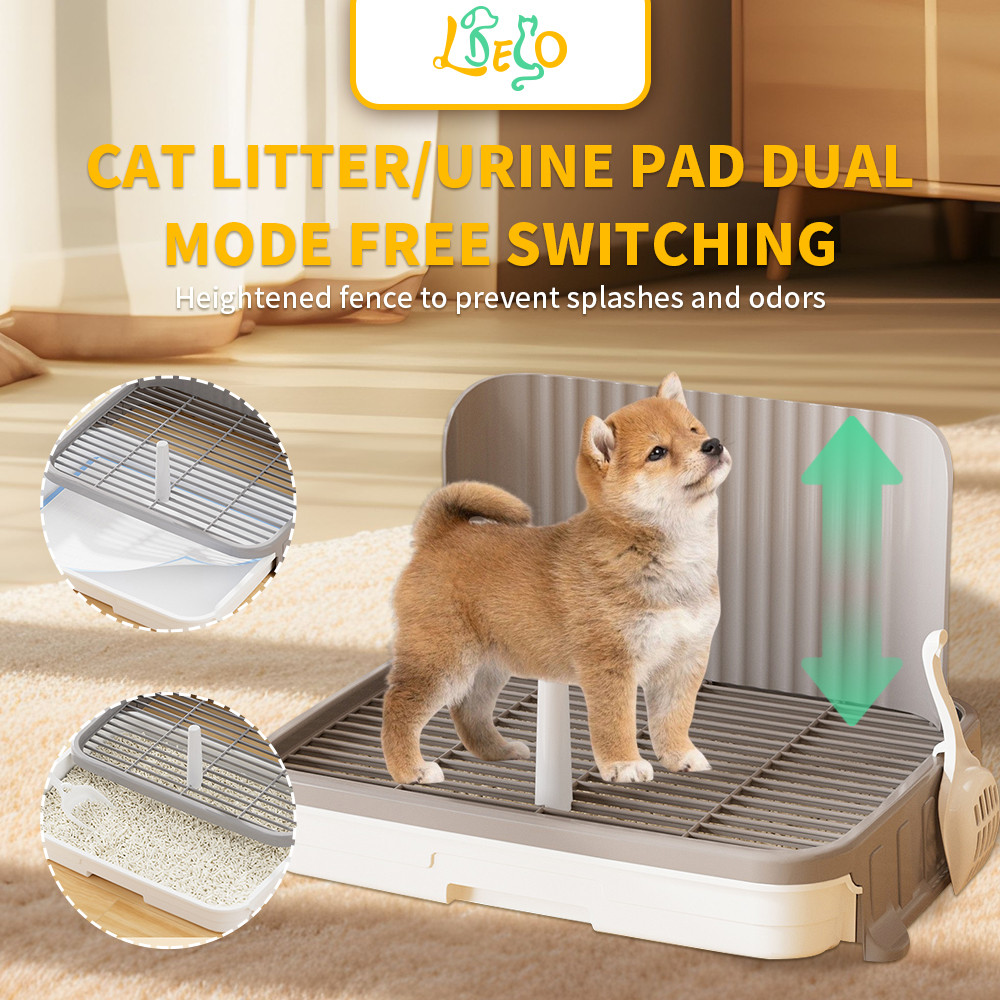 LDECO Indoor Dog Pee Tray With Wall Puppy Training Tray Dog Toilet Pee ...