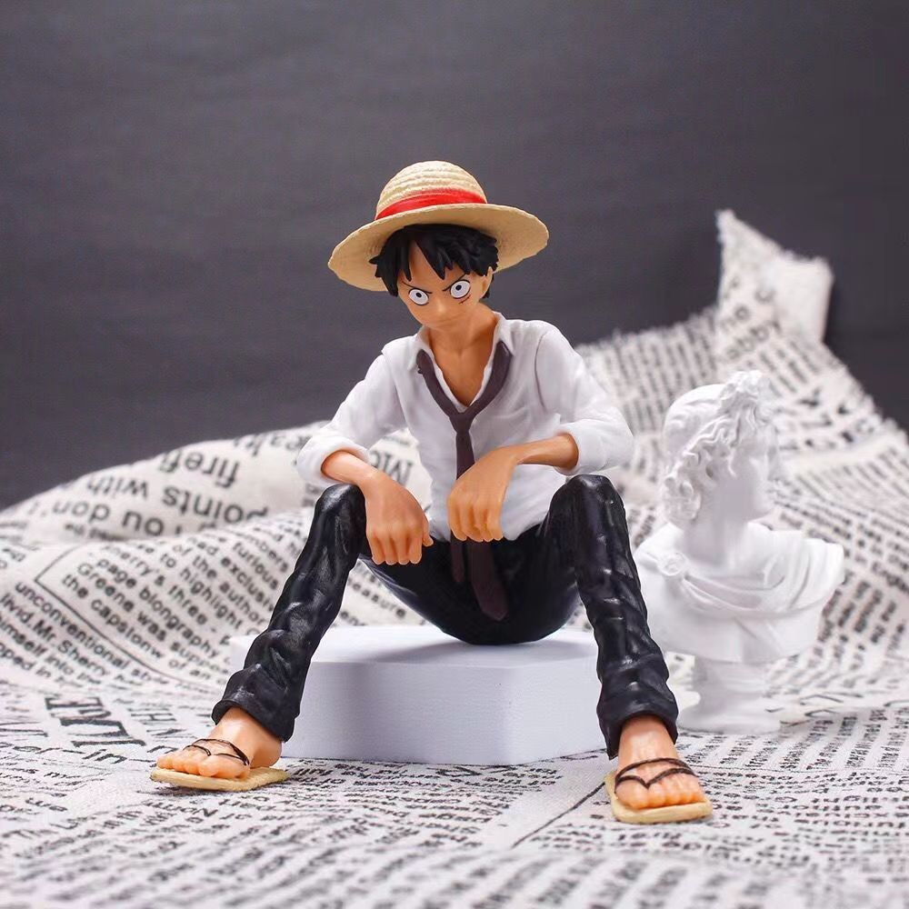 One Piece Luffy Figure Sitting Posture Ornament Anime Model for Case ...