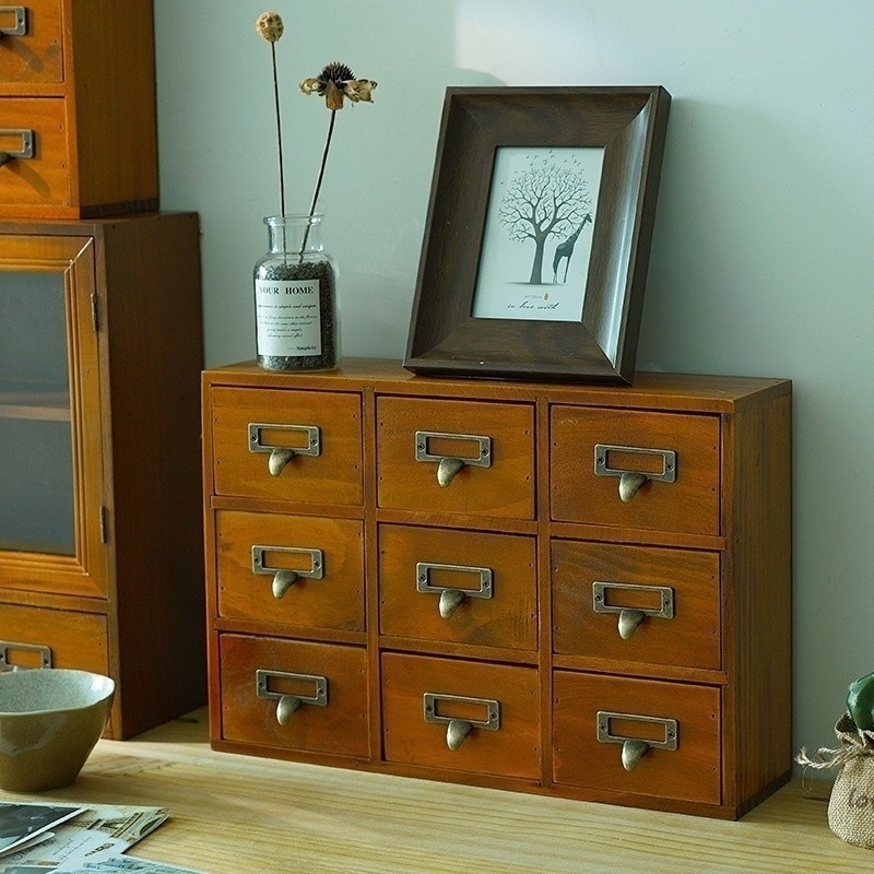 Lora Home J4 H2 Retro Handmade Solid Wood Storage Box Home Bedroom with ...