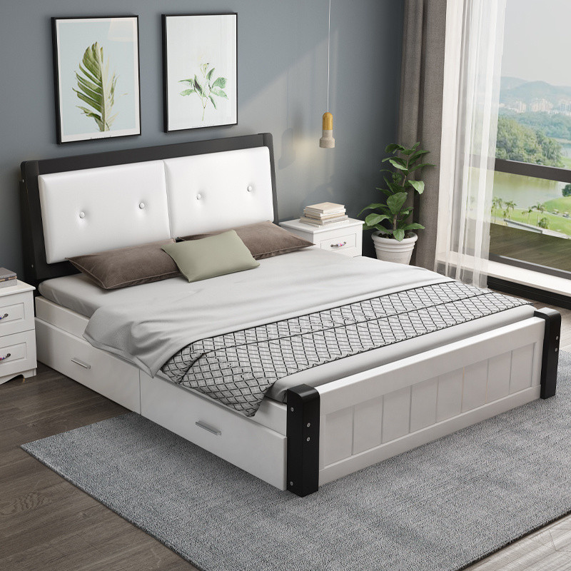 {SG Sales}HDB Storage Bed Frame with Storage Drawers Solid Wood Bed ...