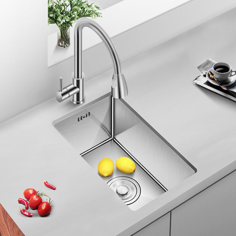 Small sink single trough sus304 stainless steel handmade basin mini ...